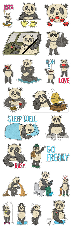Freaky Panda Stickers